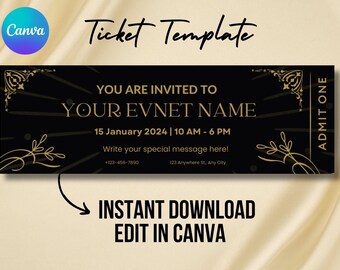 Event Ticket Template, EDITABLE DIY Event Printable, Surprise Getaway Invitation, Christmas ...