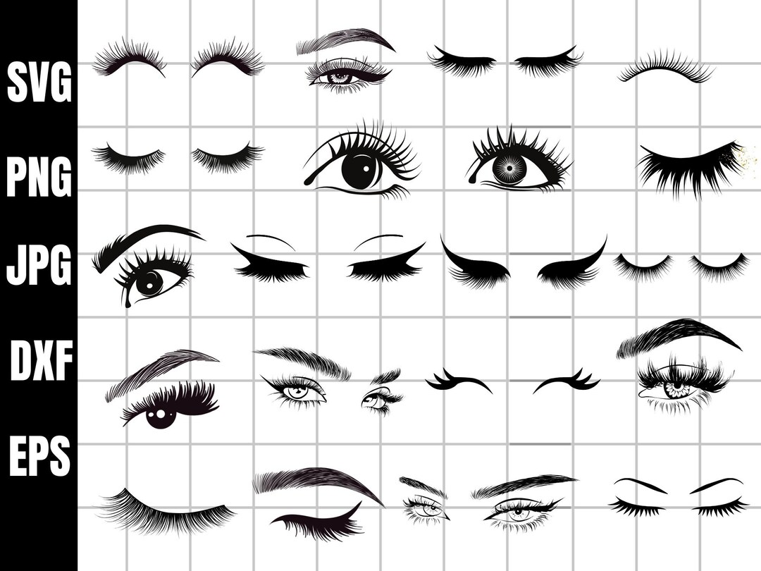 YELASHES SVG Bundle, EYELASHES Clipart Bundle, Eyelashes Svg Files for ...