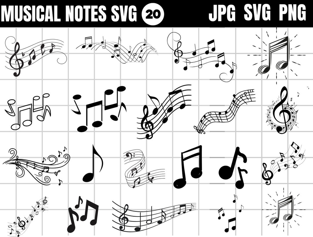 MUSIC NOTES SVG, Music Notes Bundle Svg, Music Notes Clipart , Music ...