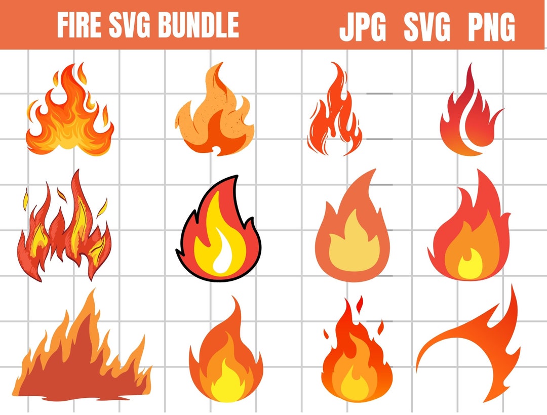 Fire SVG Bundle, Fire Clipart, Fire Svg Files, Fire Flames Svg, Flames ...