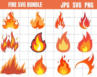 Fire SVG Bundle, Fire Clipart, Fire Svg Files, Fire Flames Svg, Flames ...