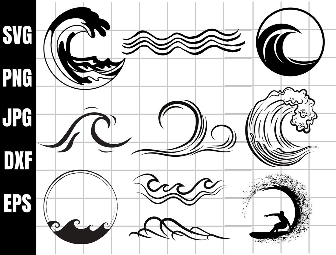 WAVE SVG, Wave Bundle Svg, Wave Cut Files , Wave Clipart , Wave Cricut ...
