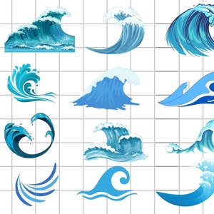 Wave Bundle SVG, PNG, JPG, Digital Cut File, Commercial Use, Instant ...