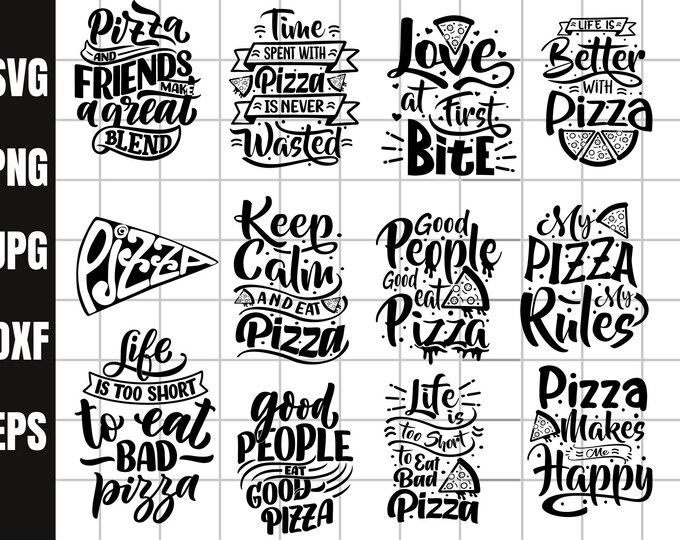 Pizza Svg Bundle ,pizza SVG, Pizza Bundle SVG, Pizza Sayings SVG, Pizza ...