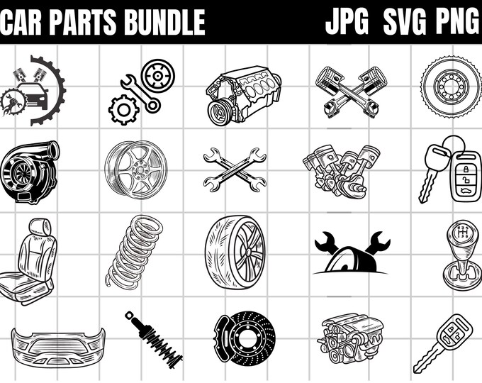 Car Parts Svg Bundle, Car Mechanic Svg, Mechanic Tools Svg, Garage Svg ...