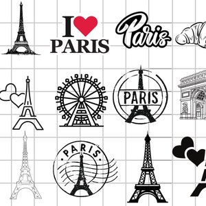 Paris Svg Bundle,paris Svg,eiffel Tower Svg,landmark Svg,vector,travel ...