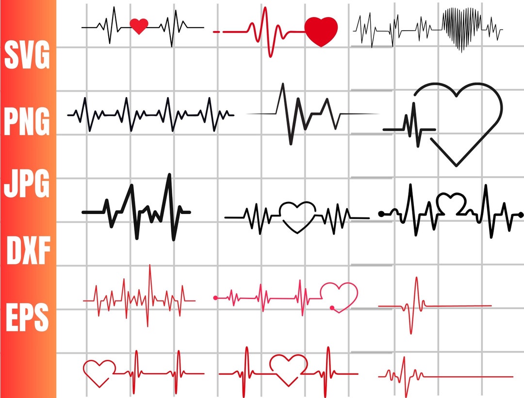Heart Beat Svg Bundle, Heart Beat Svg, Heartbeat Svg, Medical Clipart ...