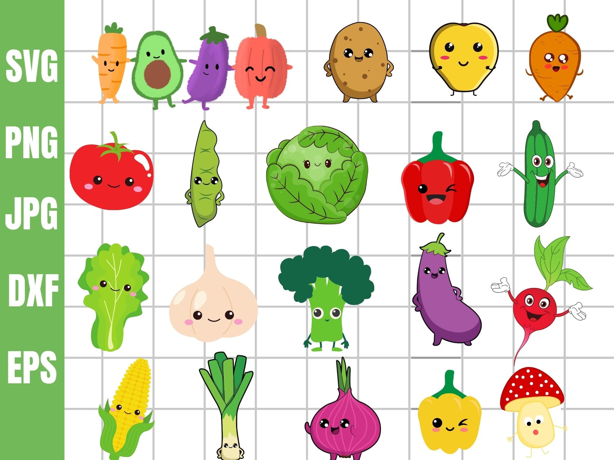 Vegetable SVG Bundle, Vegetables SVG, Vegetable Clip Art, Vegetable ...