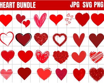 Red Heart SVG, Simple Heart Svg, Valentine's Day Svg, Read Hearts ...