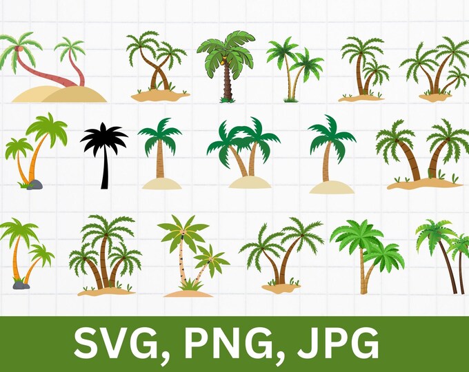 Palm Tree SVG Bundle, Palm Tree Clipart, Palm Tree SVG, Palm Tree ...