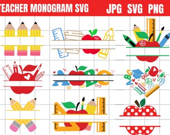 Teacher Monogram SVG, Teacher Name SVG, Teacher SVG, Teacher Shirt Svg ...