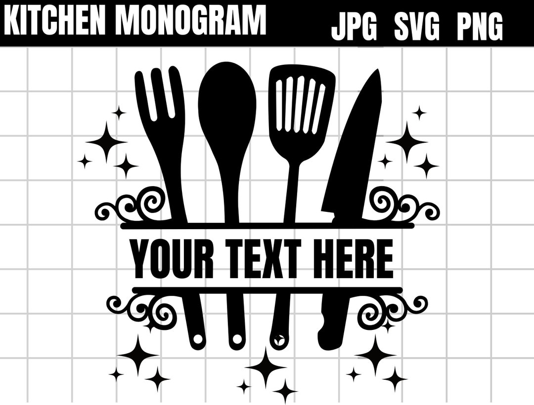 Kitchen Svg, Monogram Svg, Kitchen Sign Svg, Cutting Board Svg ...