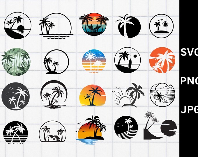 Palm Tree SVG Bundle, Palm Tree Clipart, Palm Tree SVG, Palm Tree ...