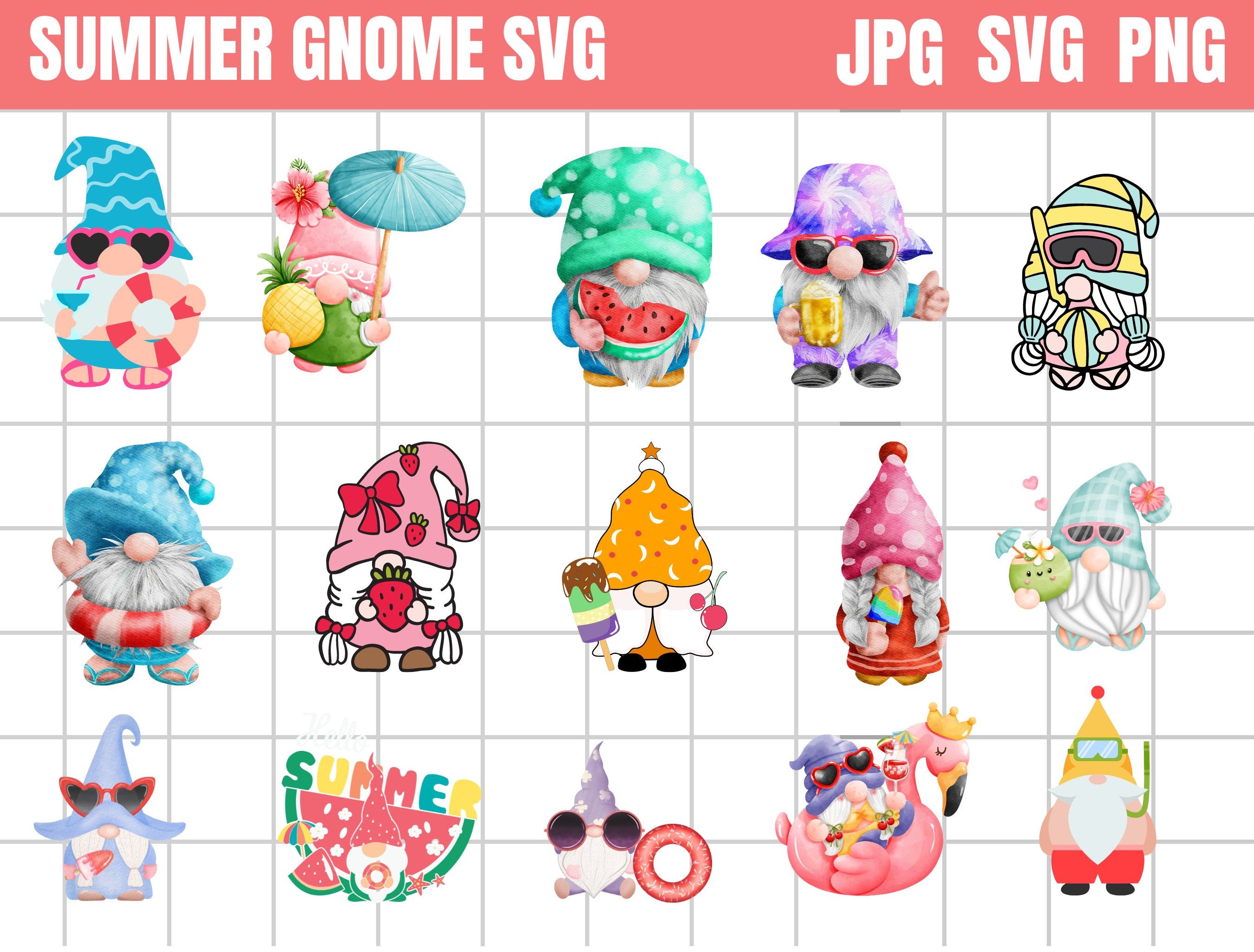 Summer Gnome Png, Gnome Bundle, Gnome Svg, Gnome Clipart, Summer Svg ...