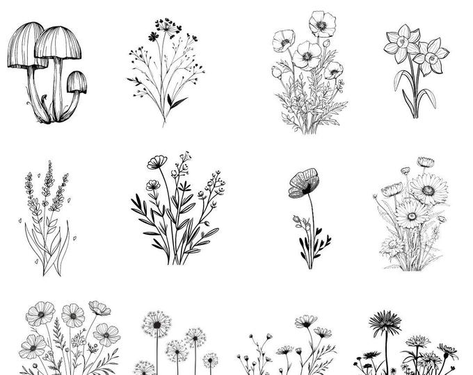 Flower Clipart, Birth Month Flowers Svg, Wildflower Svg, Birthday ...