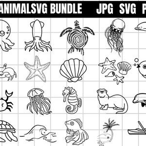 Sea SVG Bundle, Sea Animals Svg, Beach Svg, Ocean Svg, Sea Life Svg ...