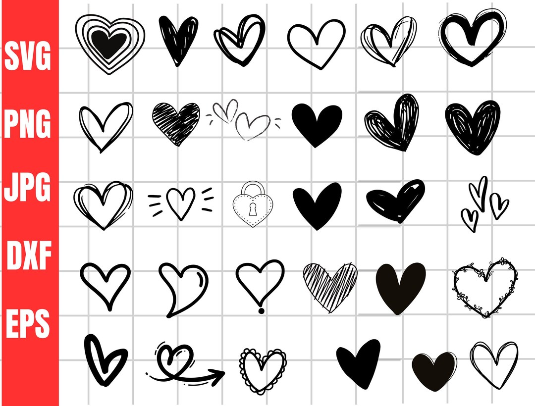Heart Svg Bundle, Heart Svg, Hand Drawn Heart Svg, Open Heart Svg ...