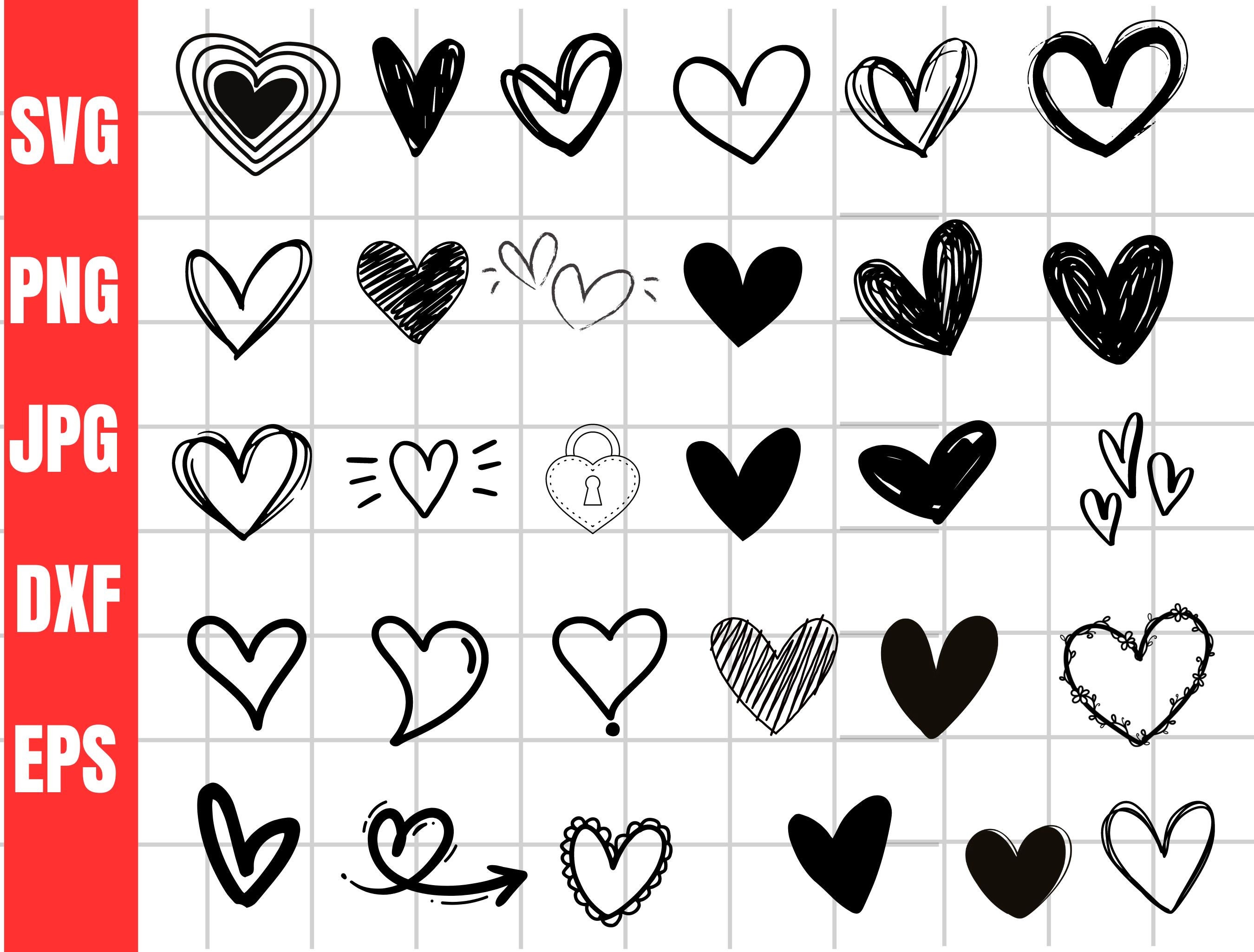 Heart Svg Bundle, Heart Svg, Hand Drawn Heart Svg, Open Heart Svg ...