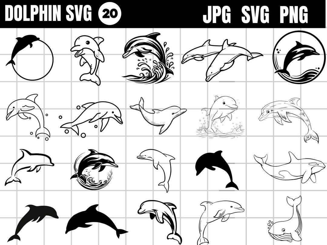 Dolphin SVG Bundle, Dolphin Svg, Dolphin Clipart, Dolphin Png, Dolphin ...