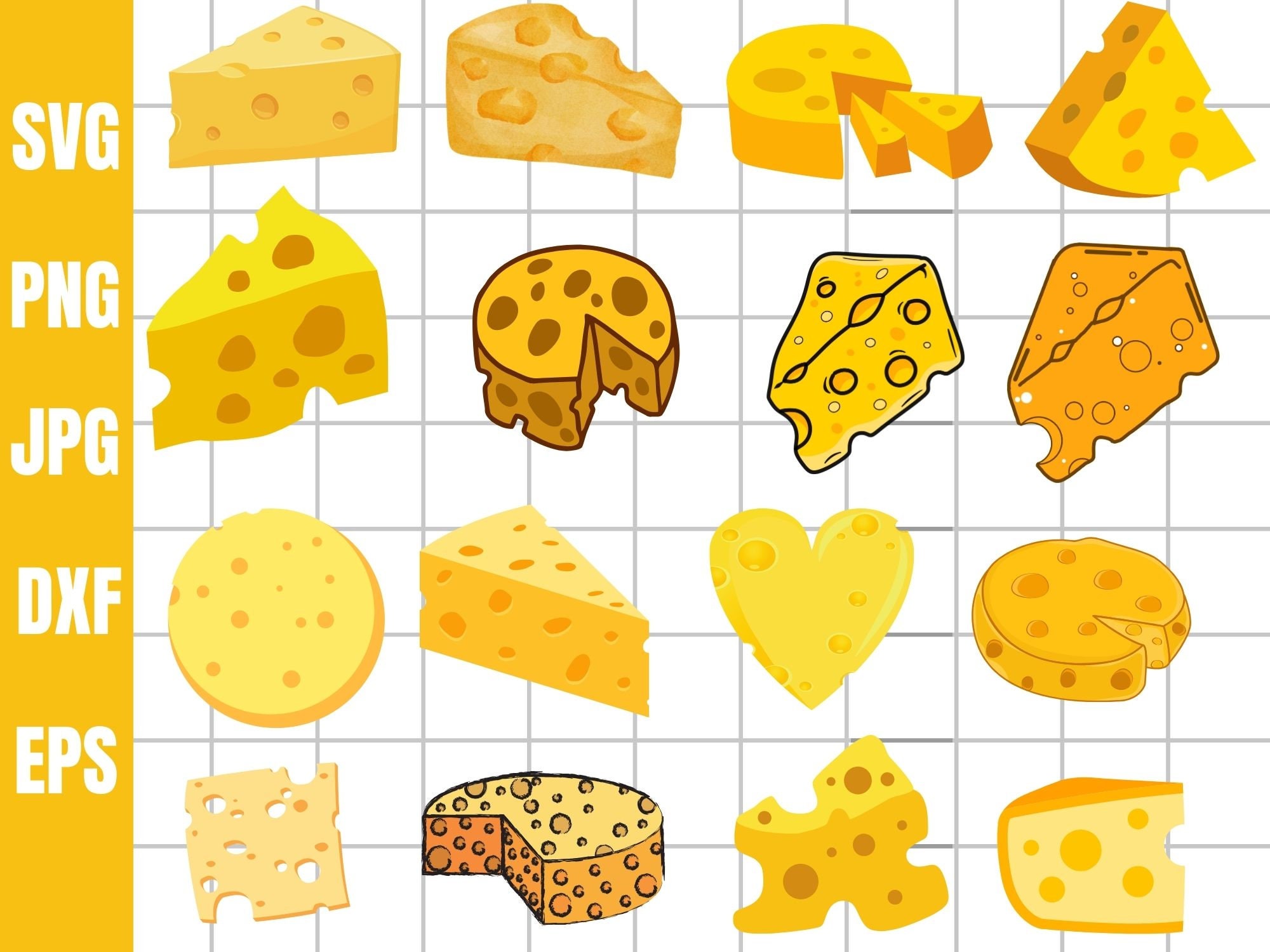 Cheese SVG, Cheese Outline SVG, Cheese Digital File, Cheese Cut File ...