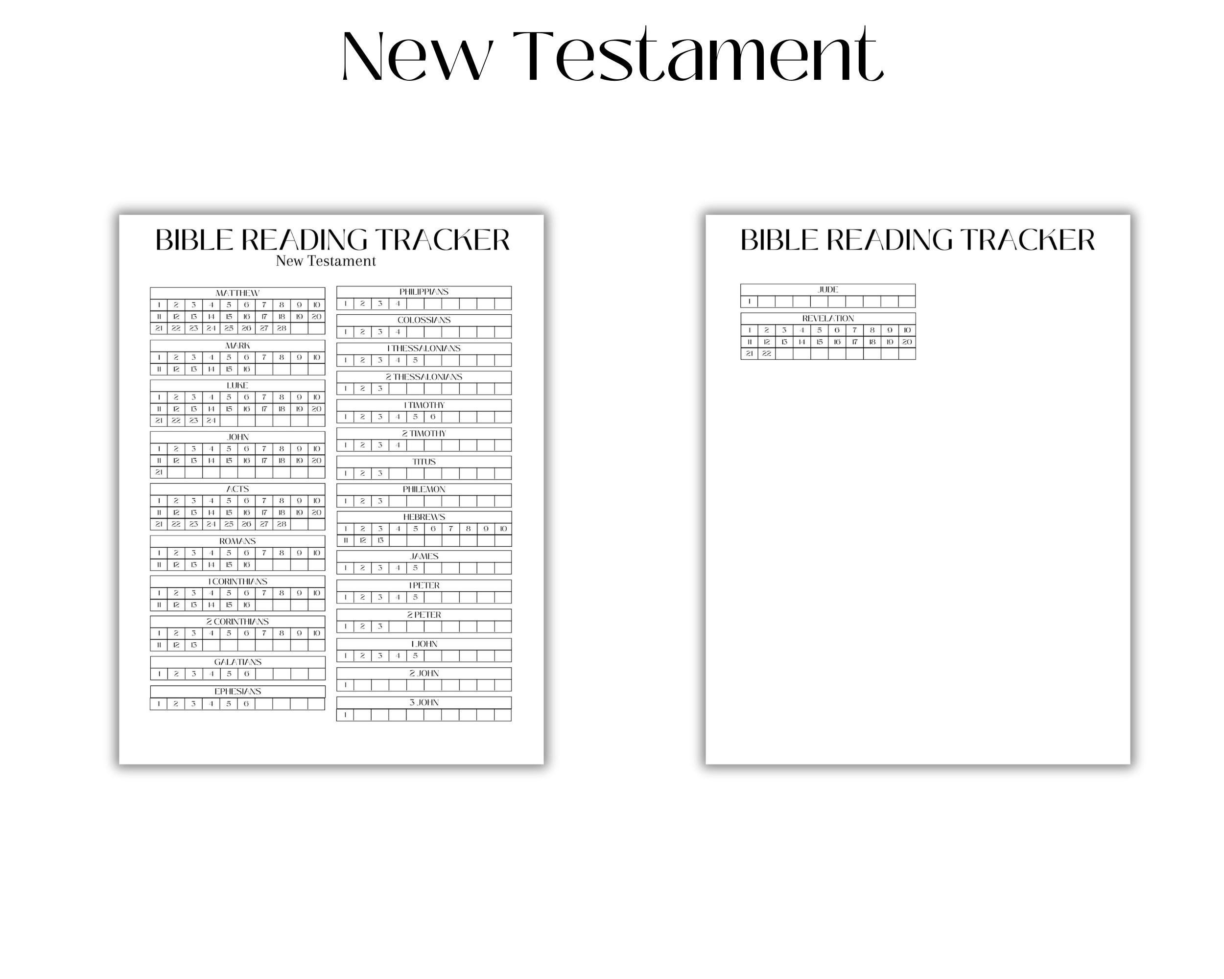 Bible Reading Tracker Printable Bible Reading Checklist for Bible Study ...