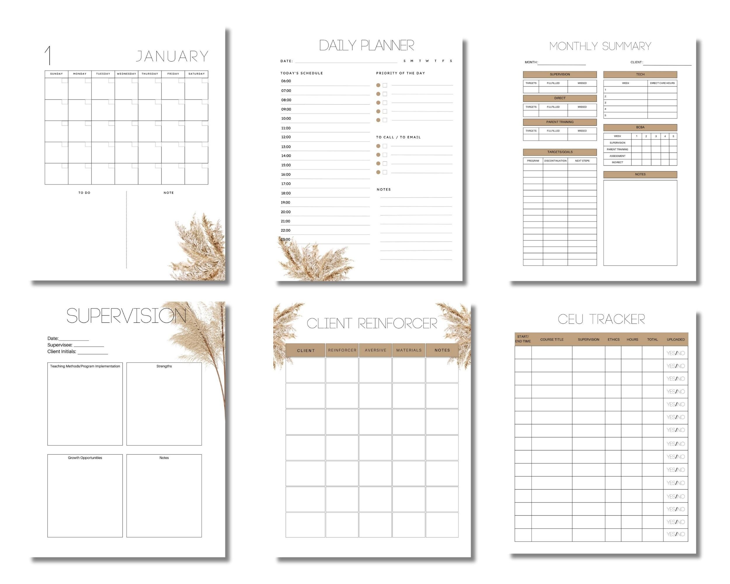 BCBA Planner for Caseload Management Behavior Analyst Planner BCBA Gift ...