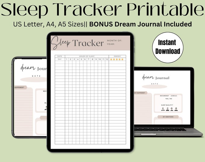 Sleep Tracker Printable Sleep Tracker Spreadsheet Sleep Training Log ...