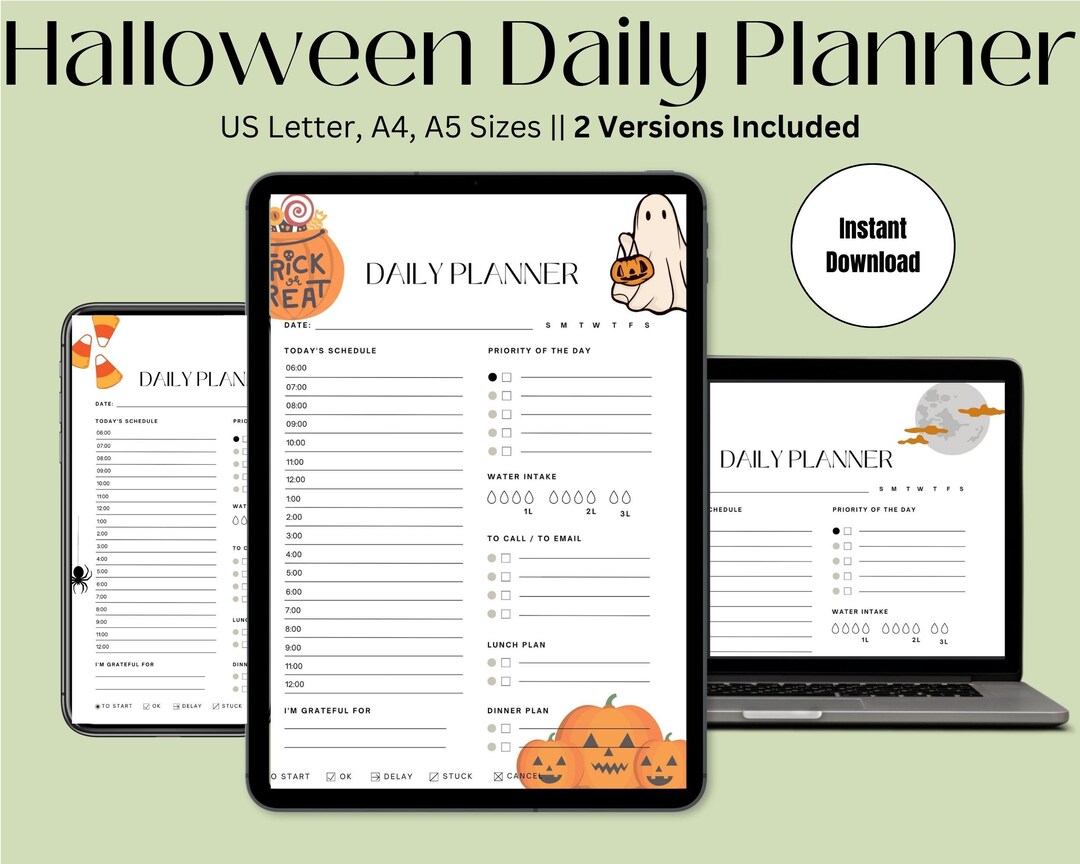 Halloween Daily Planner Printable - Etsy