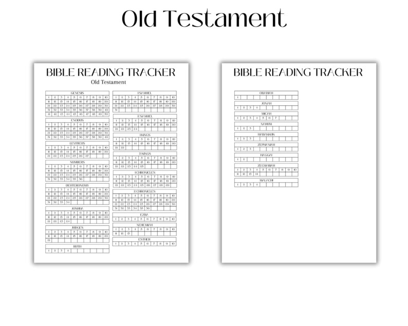 Bible Reading Tracker Printable Bible Reading Checklist for Bible Study Guide Scripture Tracker ...