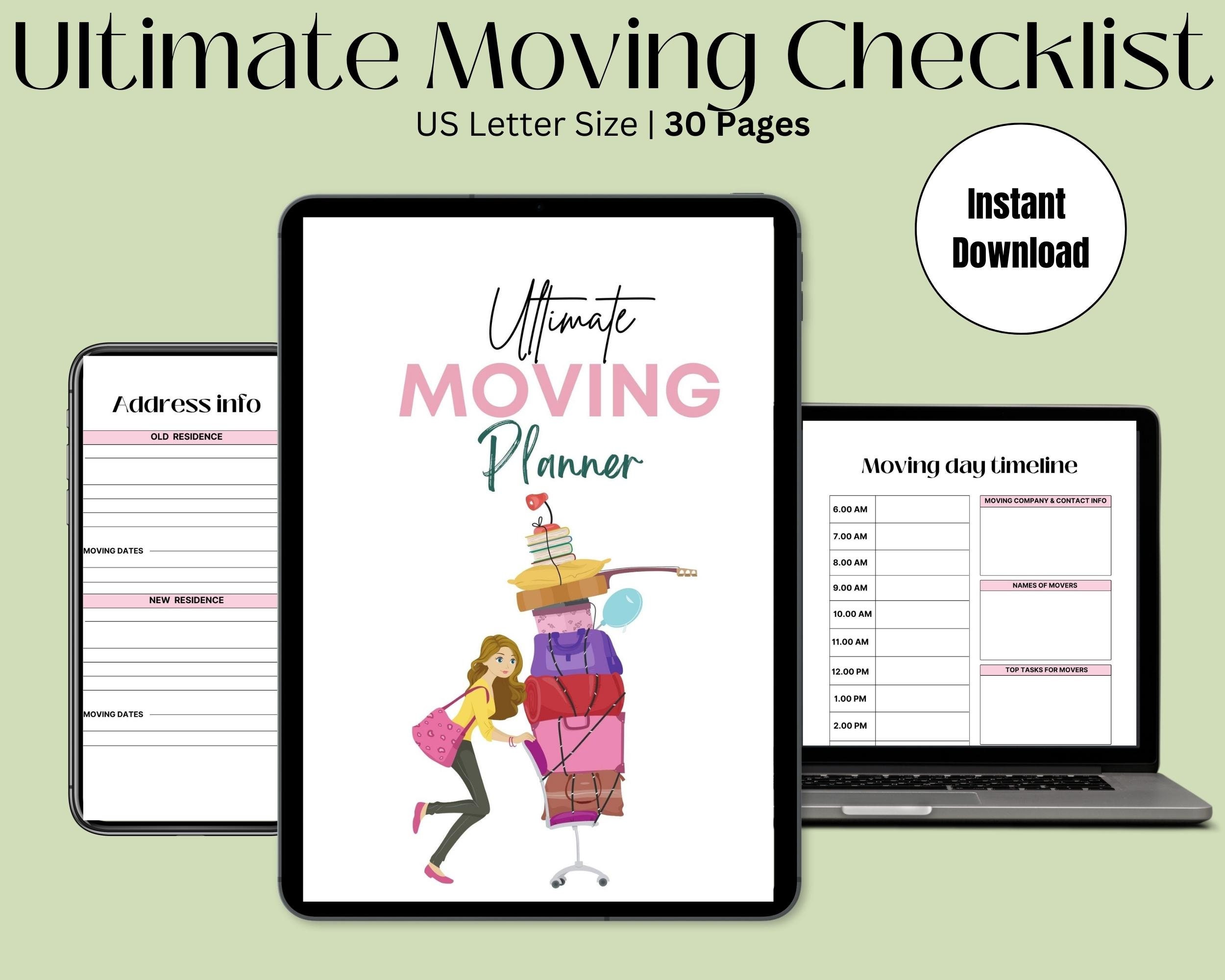 Ultimate Moving Checklist Printable Moving Planner Template - Etsy