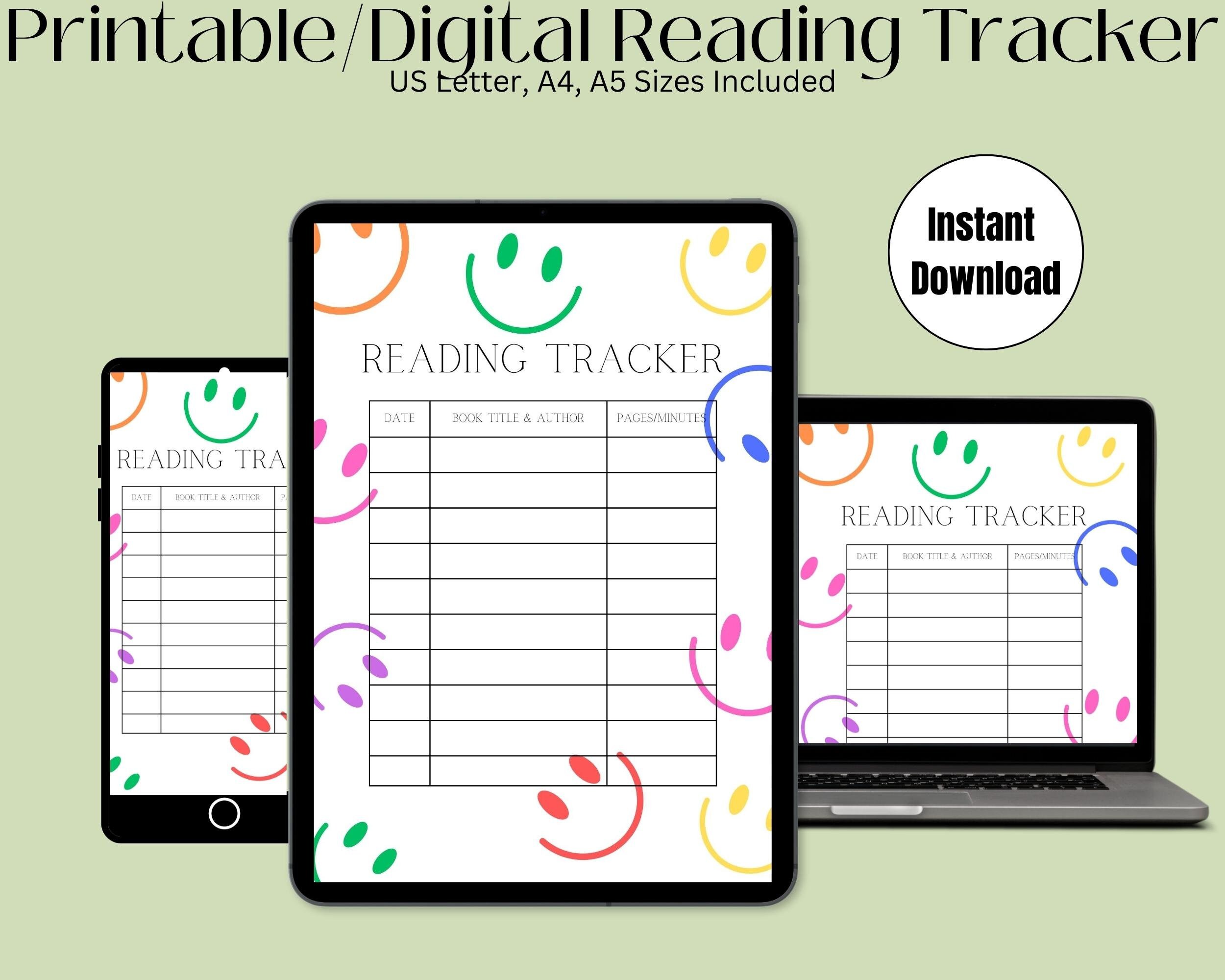 Reading Log Printable Reading Tracker Reading Planner Book - Etsy