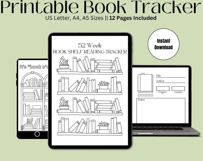 Book Tracker Printable Bundle Reading Tracker Reading Log Printable ...