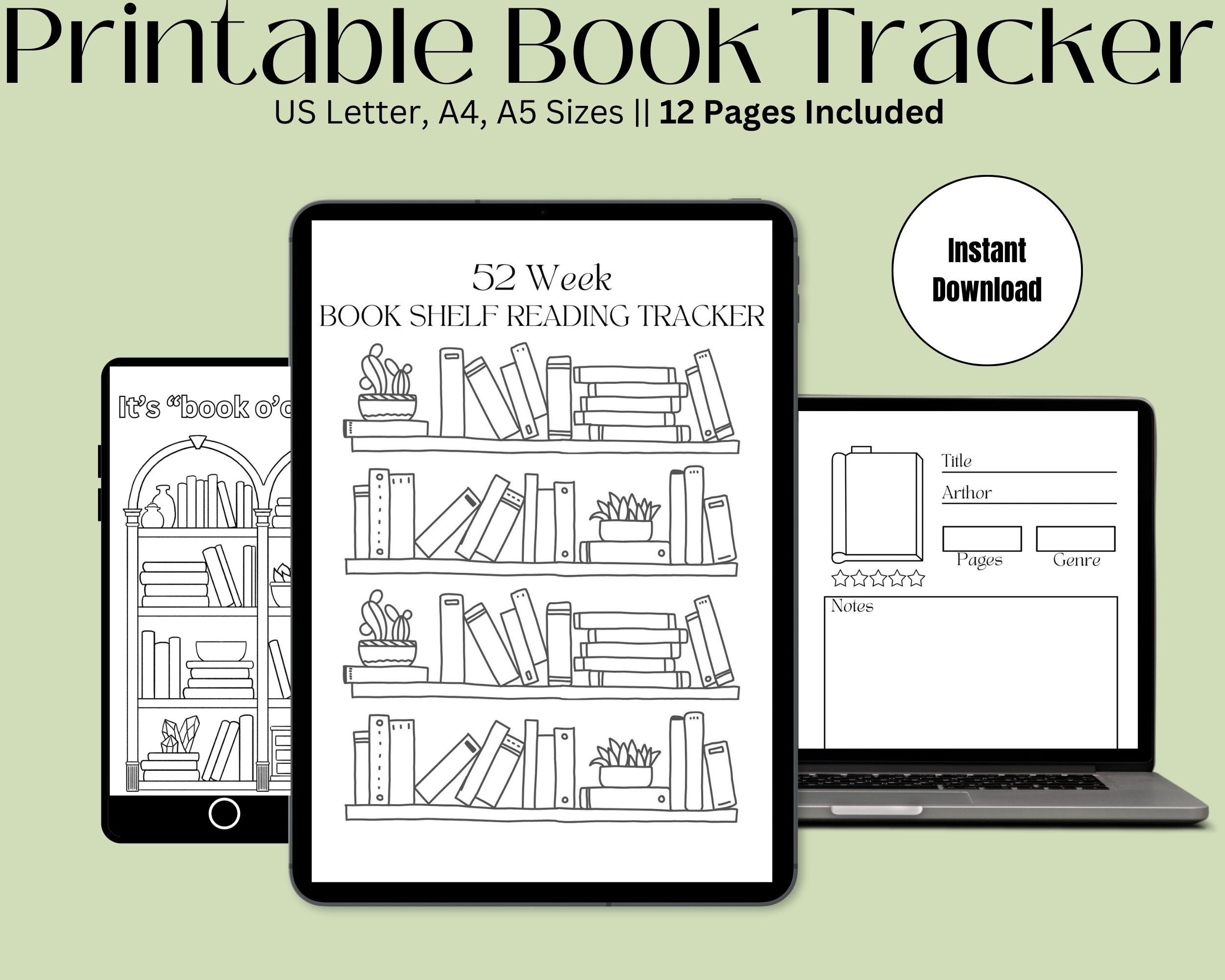 Book Tracker Printable Bundle Reading Tracker Reading Log - Etsy