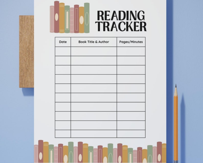 Book Reading Tracker Printable Reading Log Kids Reading - Etsy