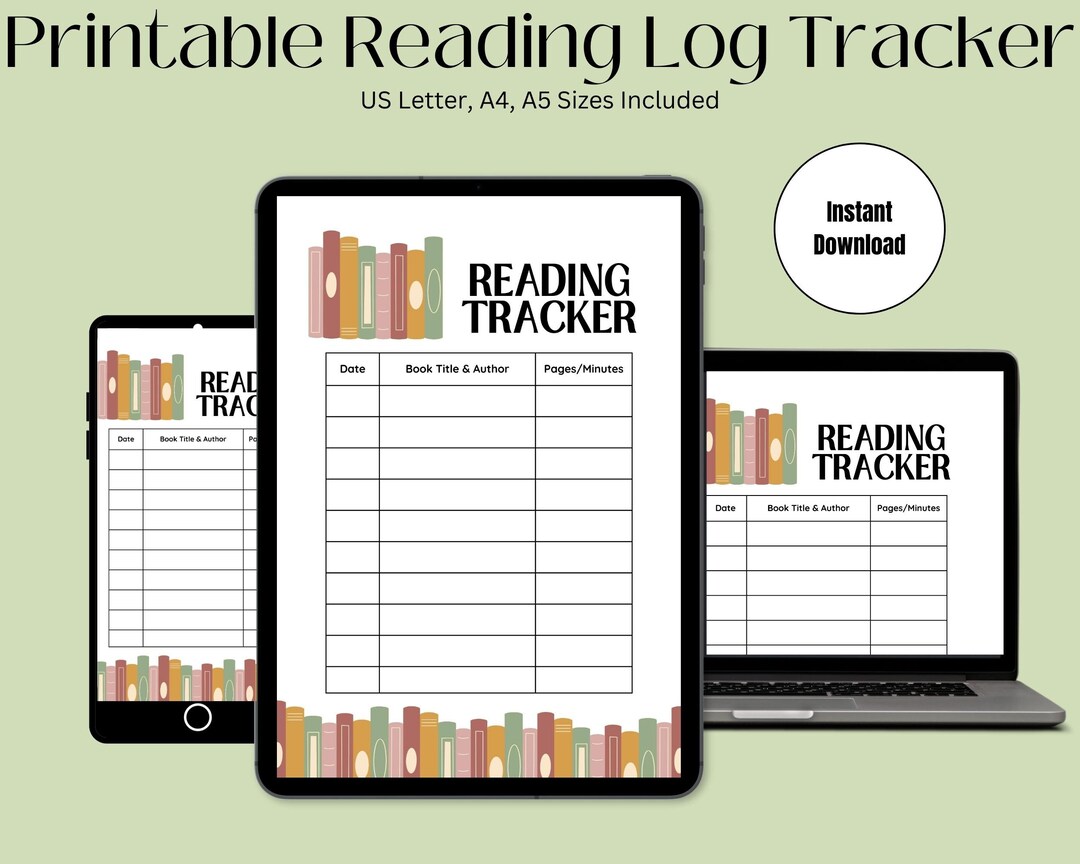Book Reading Tracker Printable Reading Log Kids Reading - Etsy