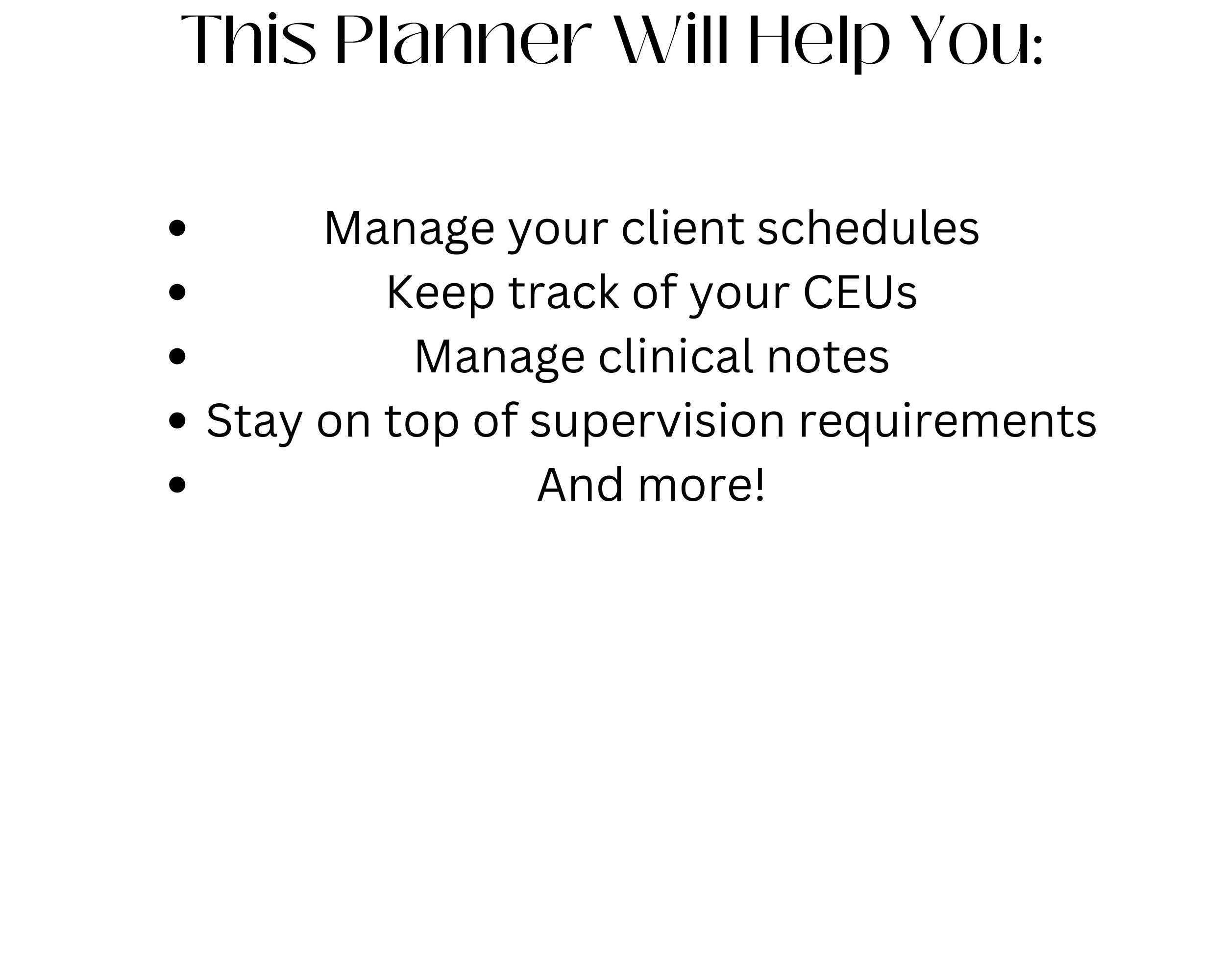 BCBA Planner for Caseload Management Behavior Analyst Planner BCBA Gift ...