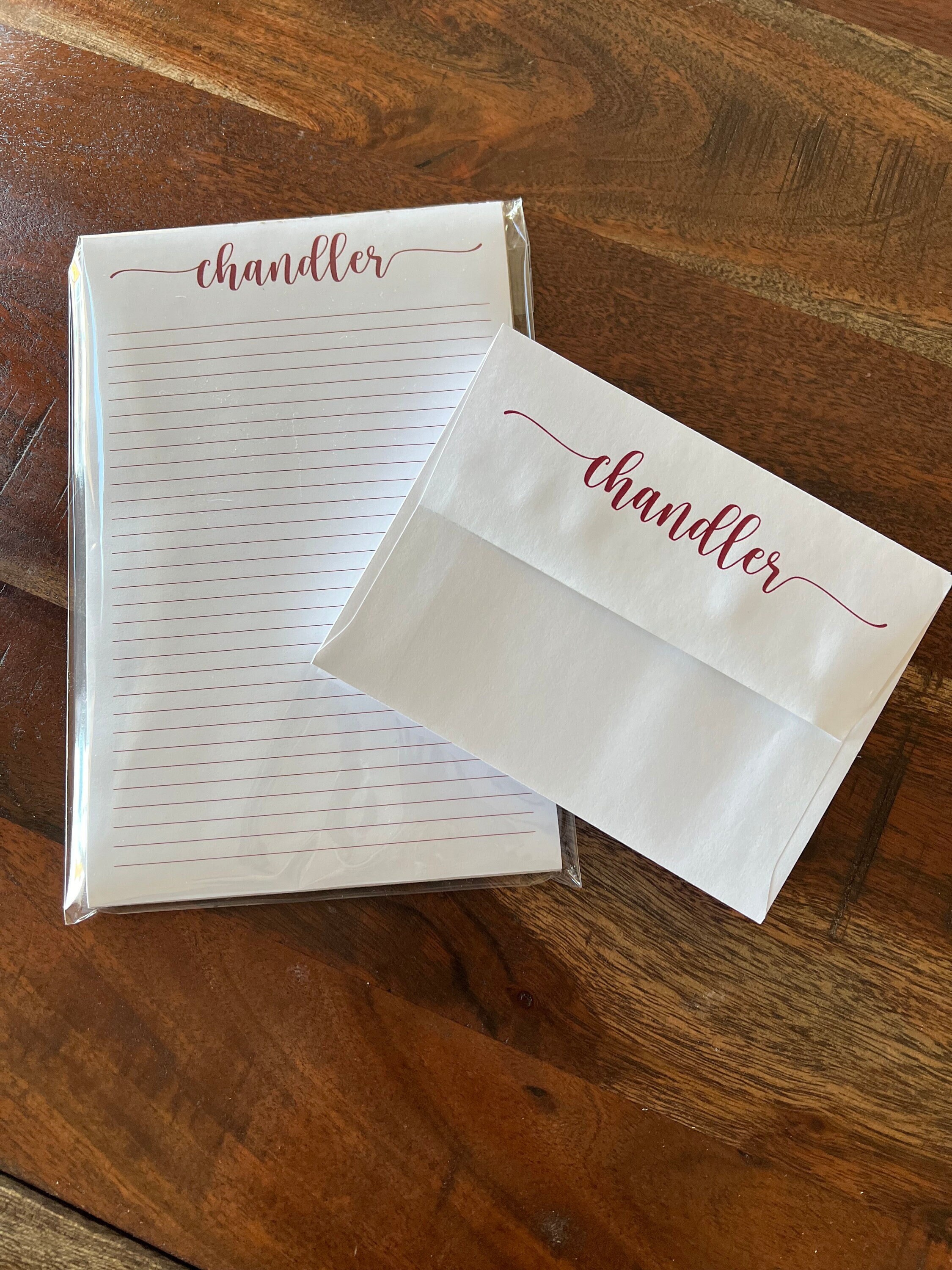 Personalized Lined Note Pad With Custom Envelopes, Teacher Gift ...