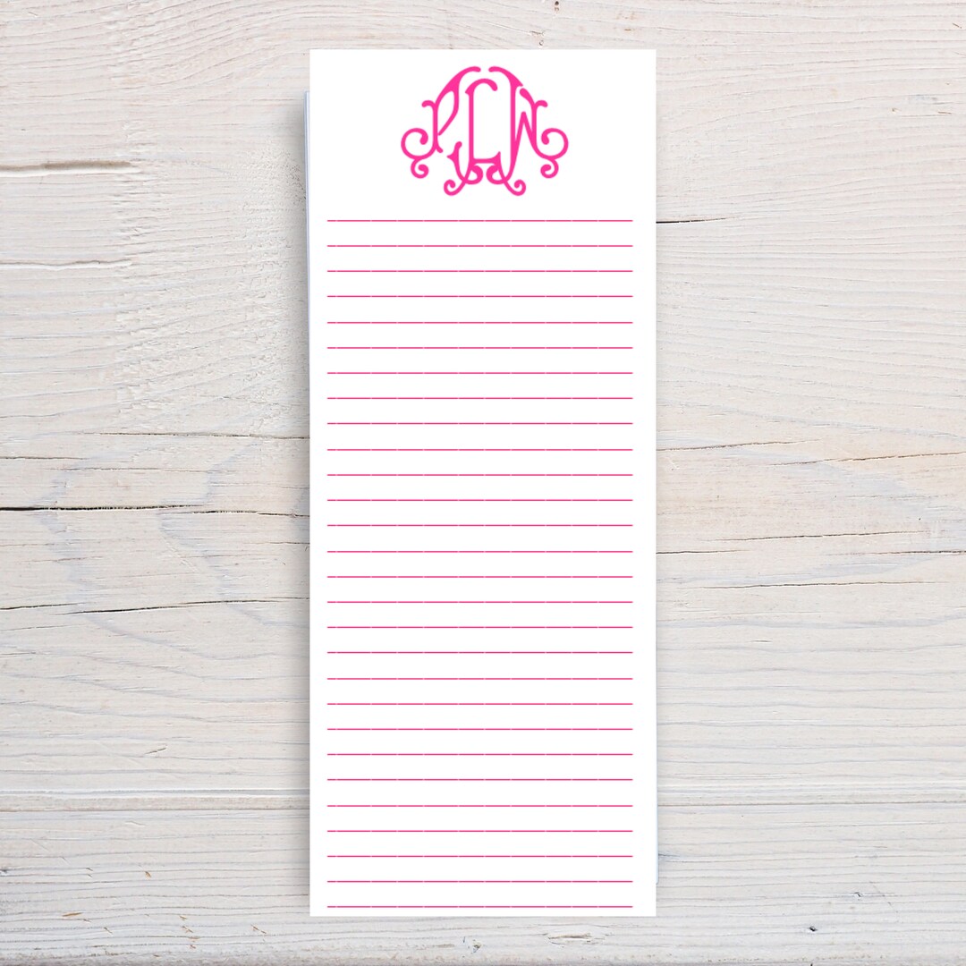 Personalized Skinny Note Pad | Custom Monogram Notepads | Teacher Gift ...