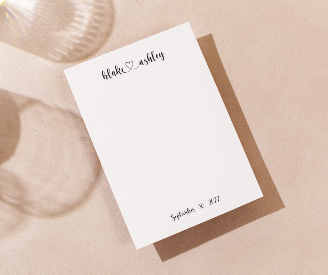 Custom Wedding Favor Notepad, Classic Design. Custom Monogram Notepad ...