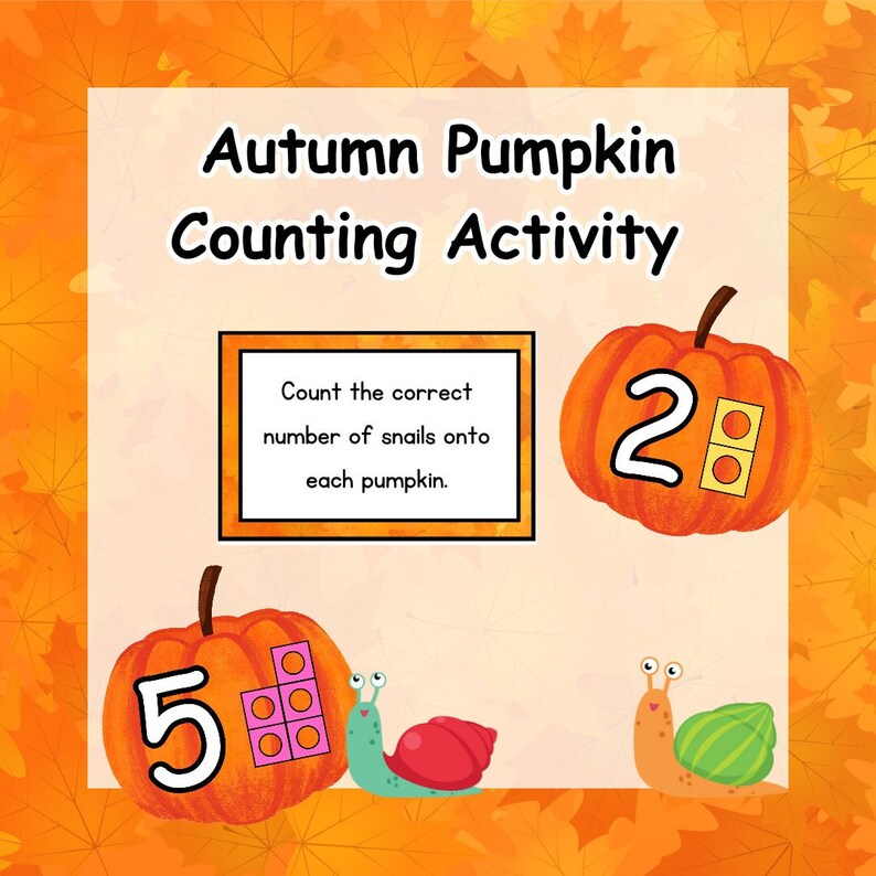 Autumn Pumpkin Counting Activity - Etsy
