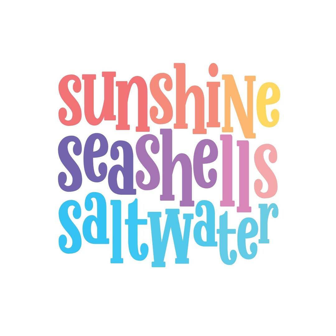 Sunshine Seashells Saltwater Svg Png Sublimation Design for Summer ...