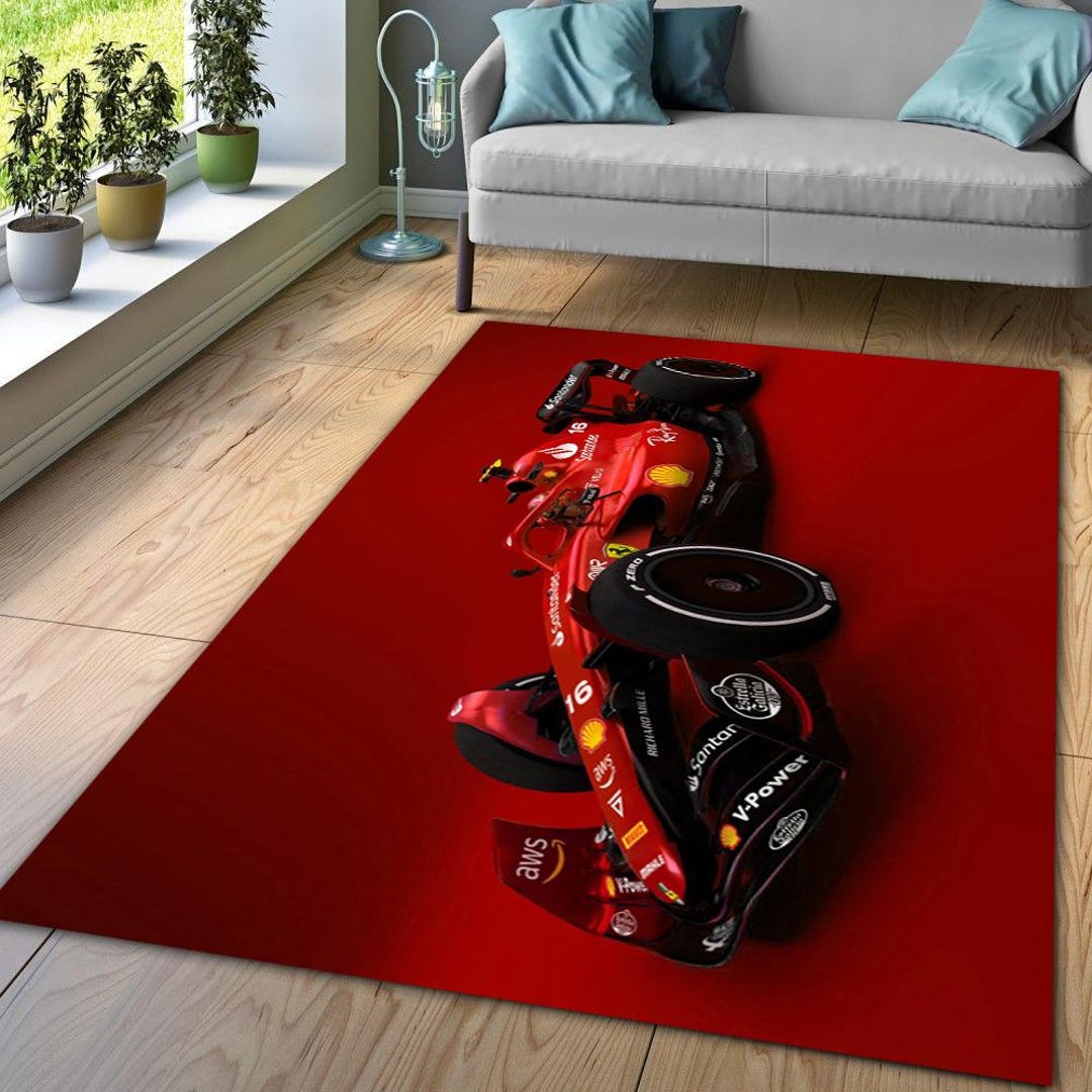 Sport Cars Rug, Game Room Rug, Formula Rug, Red Car Rug, Young Room Rug ...