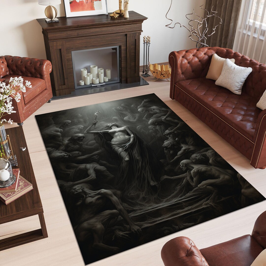 Skeleton Rug, Fear Rug, Skull Rug, Horror Rug, Living Room Rug, Area ...