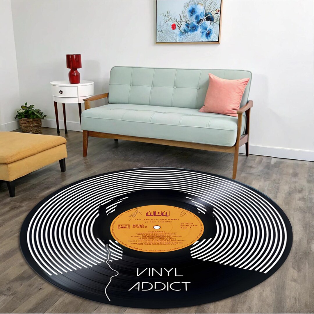 Record, Record Rug, Round Record Rug, Round Rug, Round Music Rug, Music ...