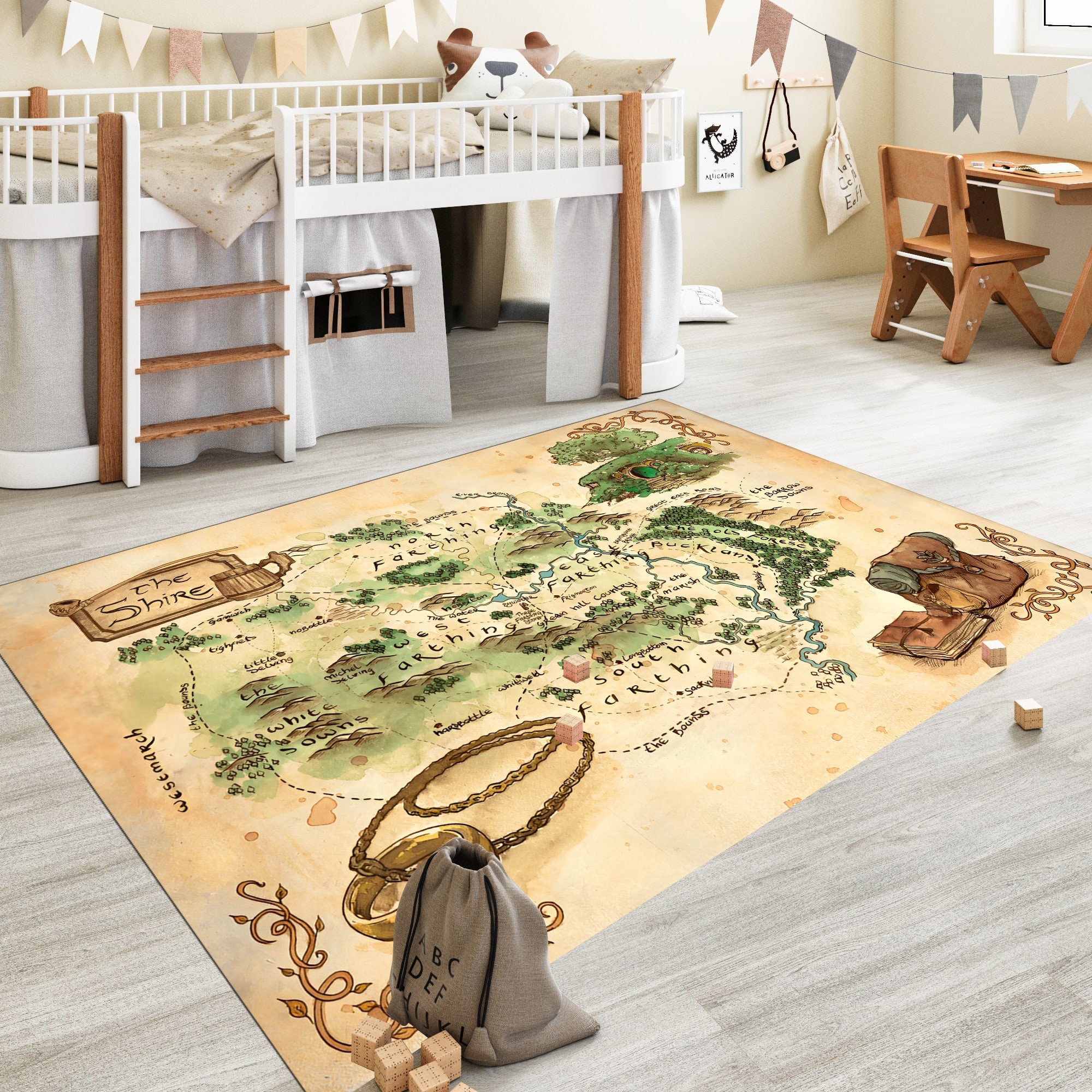 Middle Earth Map Rug,popular Movie Rug, Map Rug, the Rings Map Rug ...