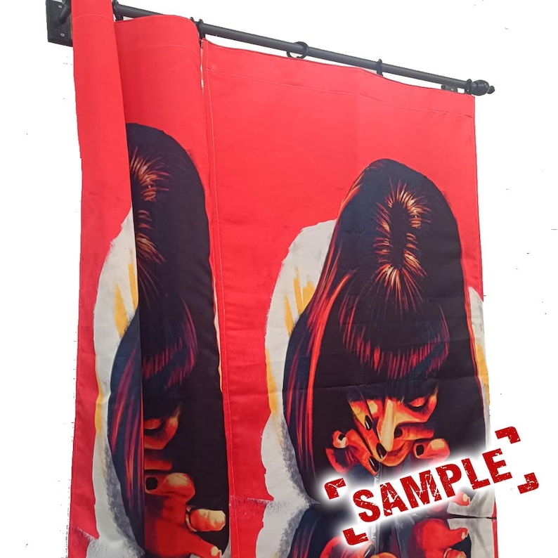 3D Optical Illusion Window Curtains, Black and White Wavy Line Drapes ...
