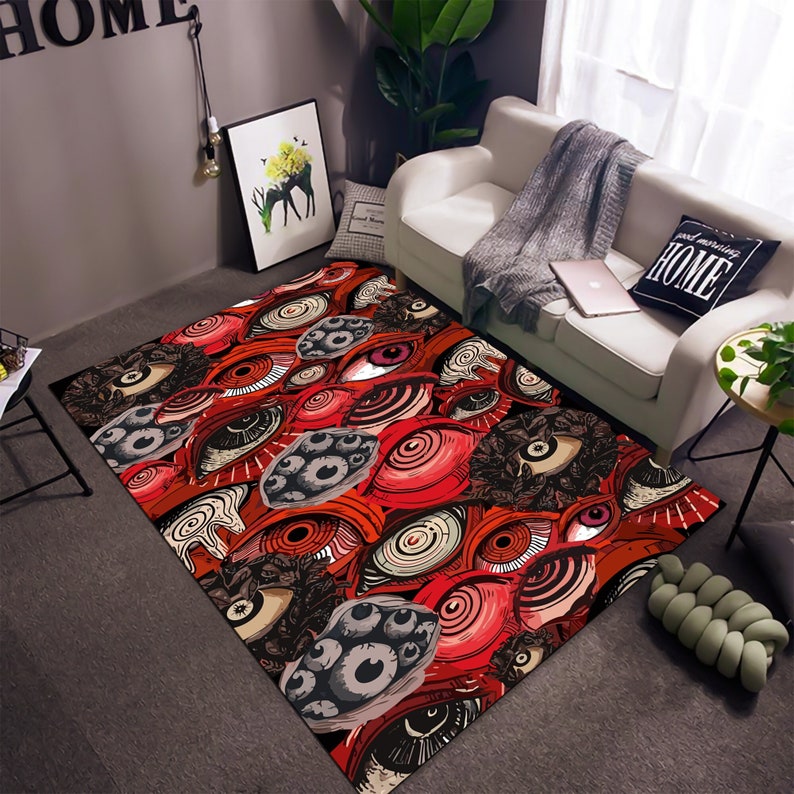Eye Pattern Horror Scare Eye Rug Gothic Area Rug Red Rug - Etsy
