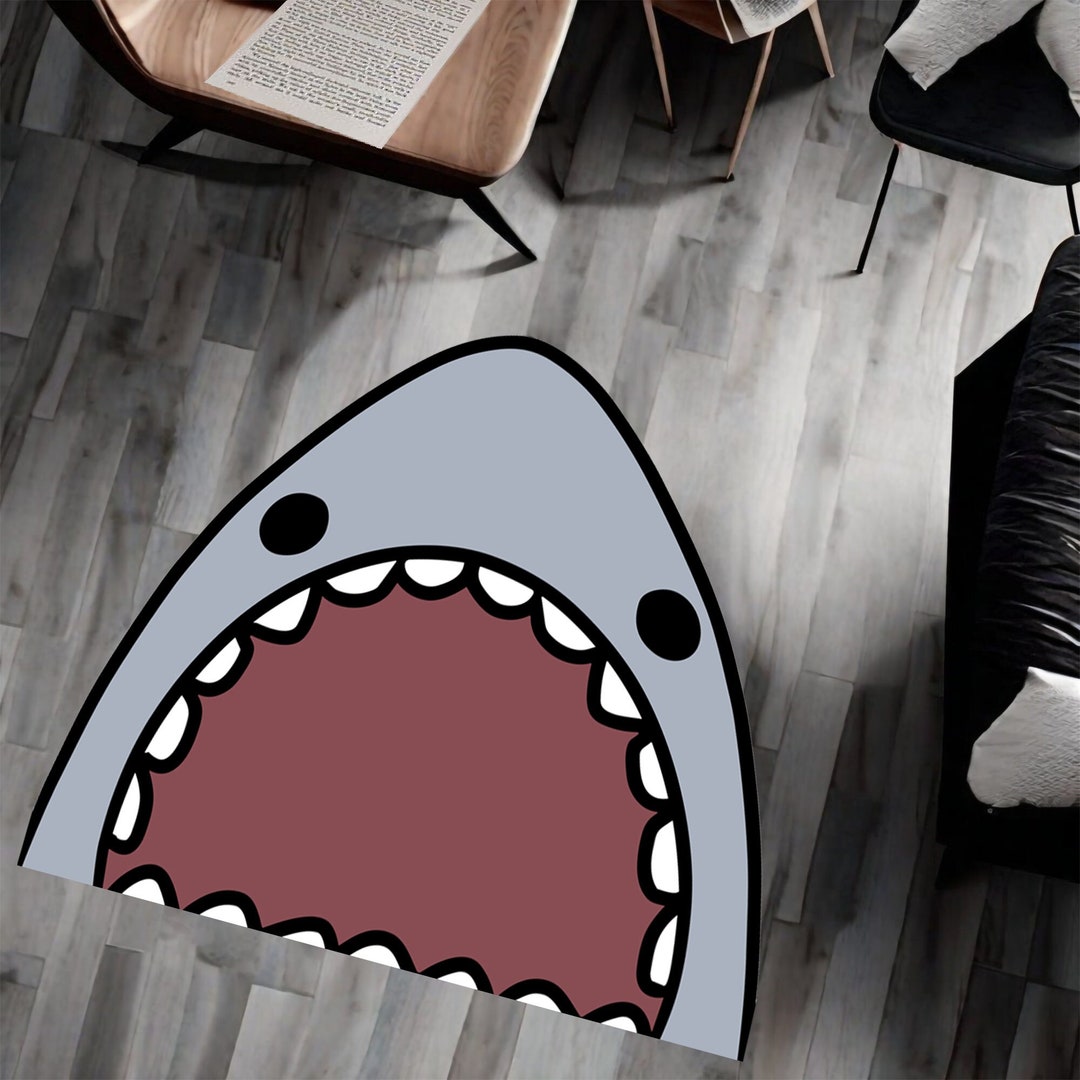 Shark Rug, Area Rug, Minimalist Rug, Animal Rug, Boy Room Rug, Custom ...