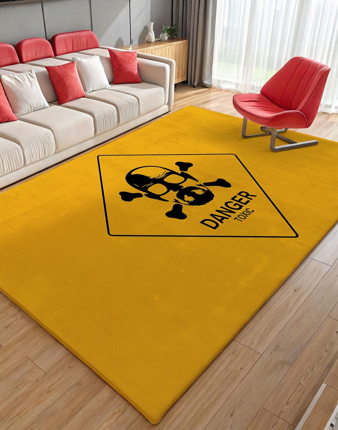 Radioactive Symbol Rug, Danger Zone, Teenage Room Decor - Etsy