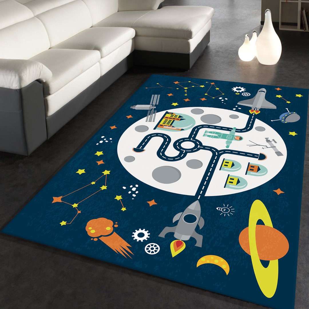 Space Rug, Solar System Rug, Salon Decor, Salon Rug, Kids Rug, Area Rug ...